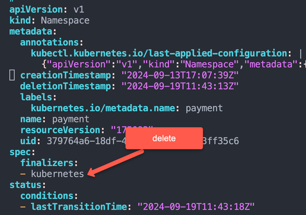Kubernetes Namespace Terminating Stuck State